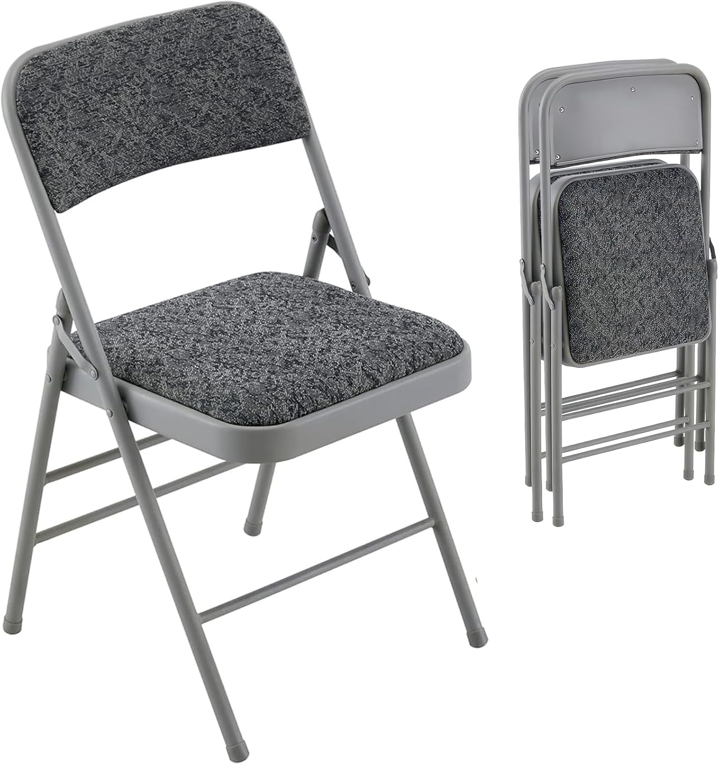 WY8 Deluxe Fabric Padded Folding Chair with Heavy-Duty Steel Frame ...