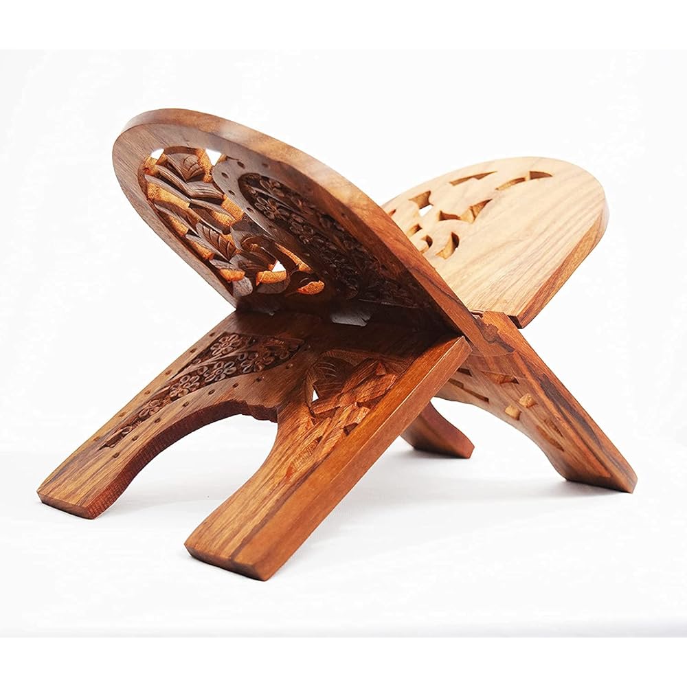 Woodiva Sheesham Wooden Hand Carved Holy Book Stand Nepal | Ubuy