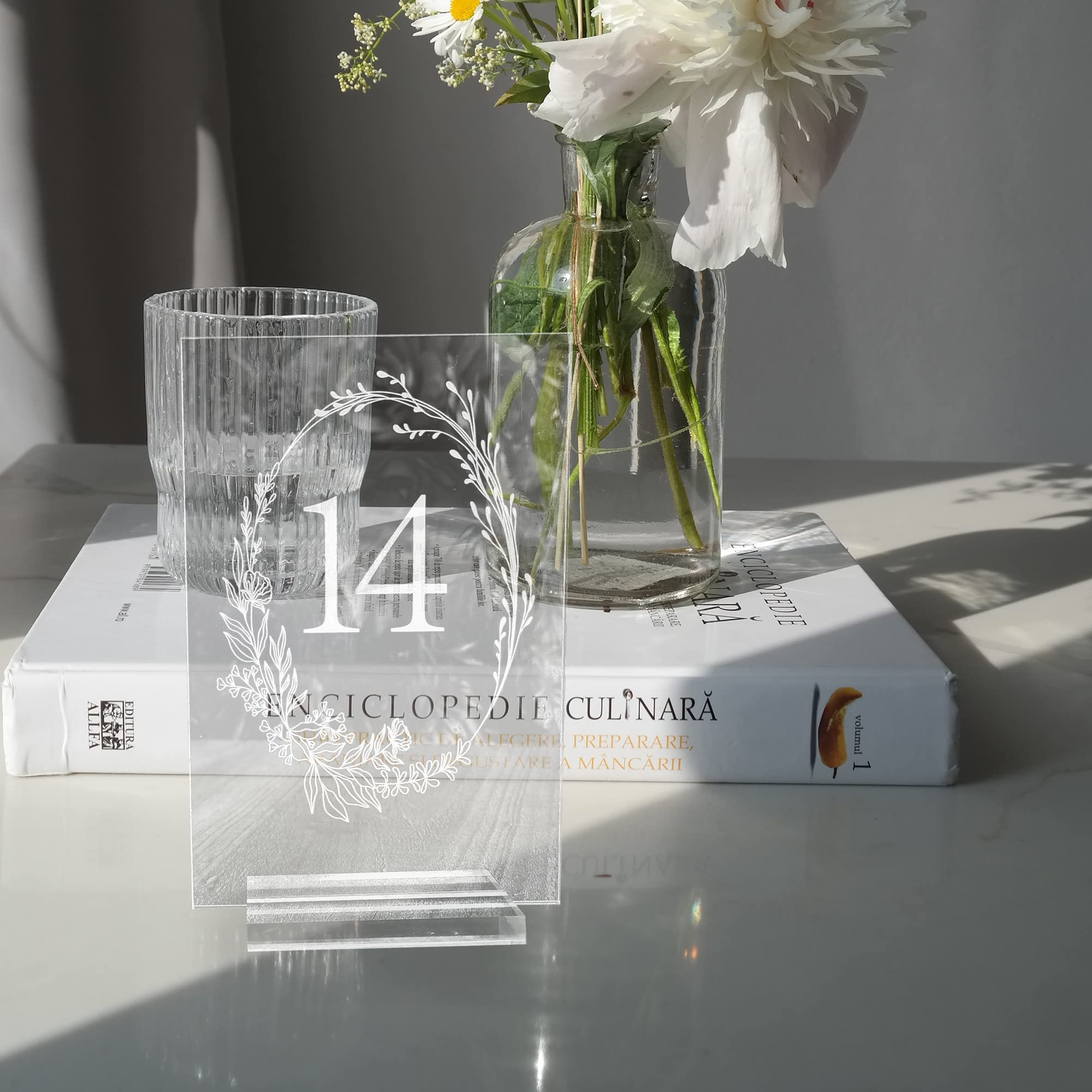 Buy 20 pcs Acrylic Wedding Table Numbers , Clear Table Numbers for ...