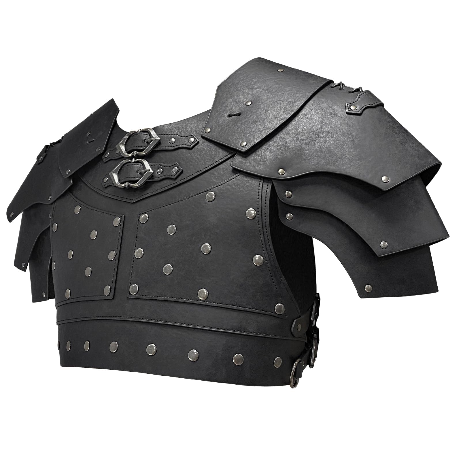 HiiFeuer Medieval Faux Leather Chest Armor, Vintage Pauldron Shoulder ...