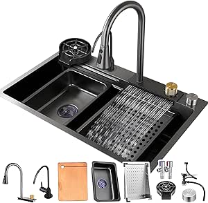 Cistern Single Bowl Bar Sinks,Handmade Stainless Steel Waterfall Sink ...