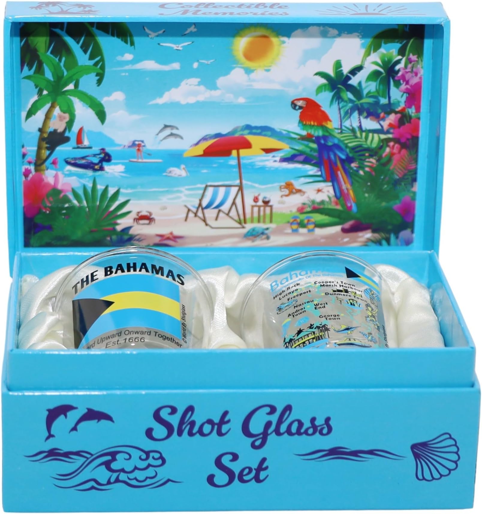 Amazon.com | Turks & Caicos Caribbean Boxed Shot Glass Set (Set of 2 ...