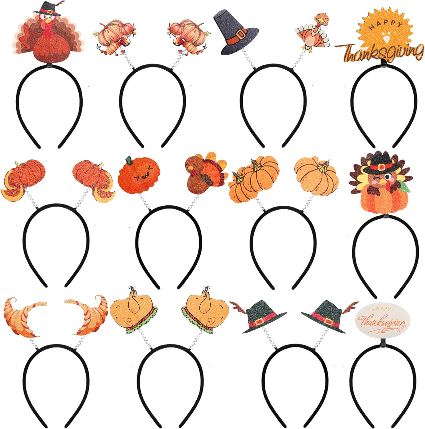 Amazon.com: Atonofun 12 Pcs Thanksgiving Turkey Headband Decorations ...