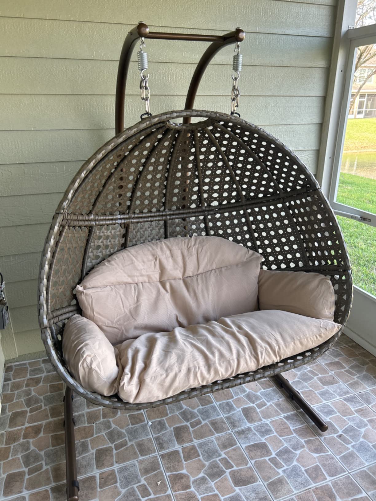 $69/mo - Finance Double Egg Chair with Stand, 2 Person Heavy Duty ...