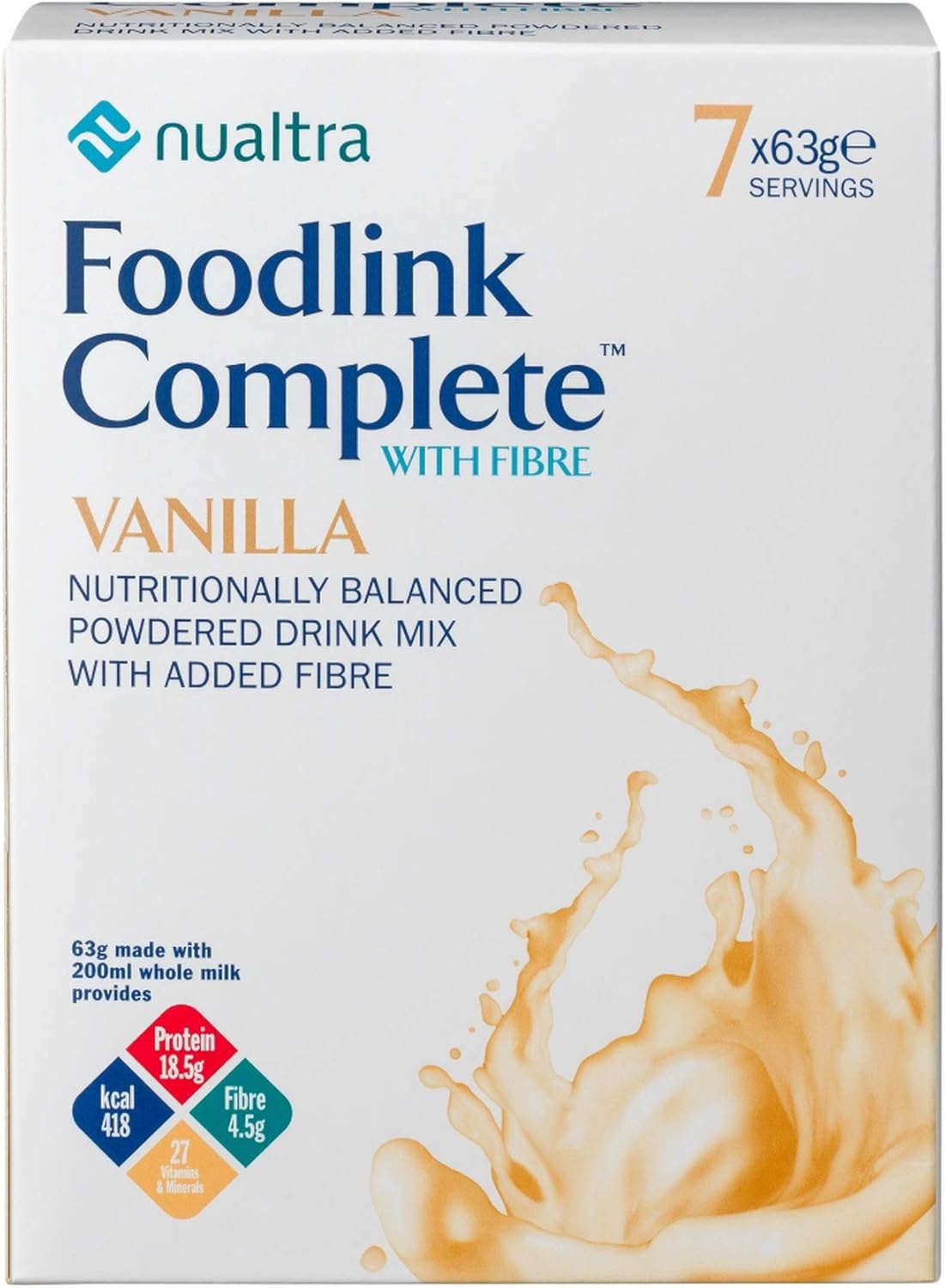 FOODLINK COMPLETE POWDER SACHETS WITH FIBRE VANILLA - 63G (7) : Amazon ...