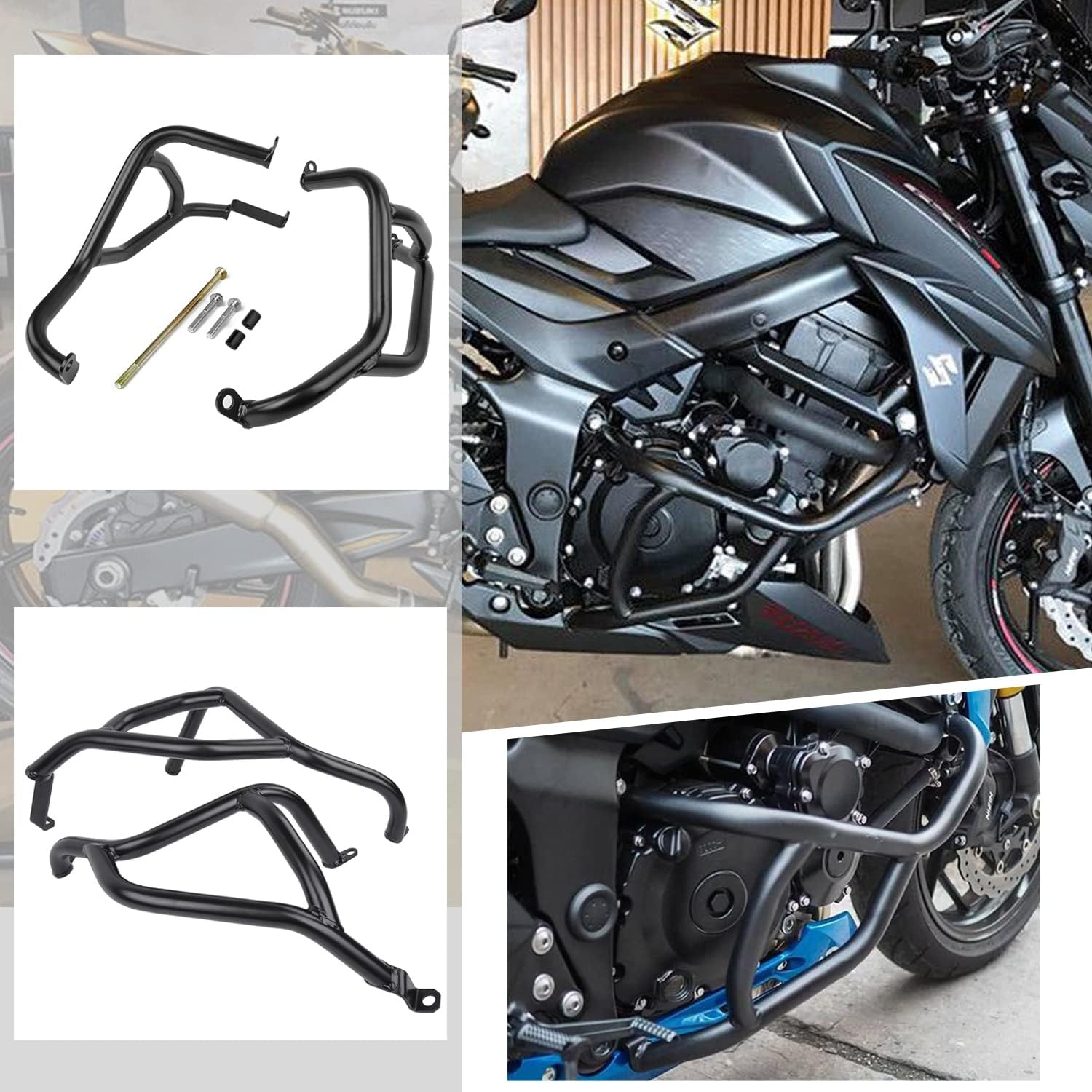 Amazon.com: US Stock Motorcycle Steel Highway Crash Bars Stunt Cage ...