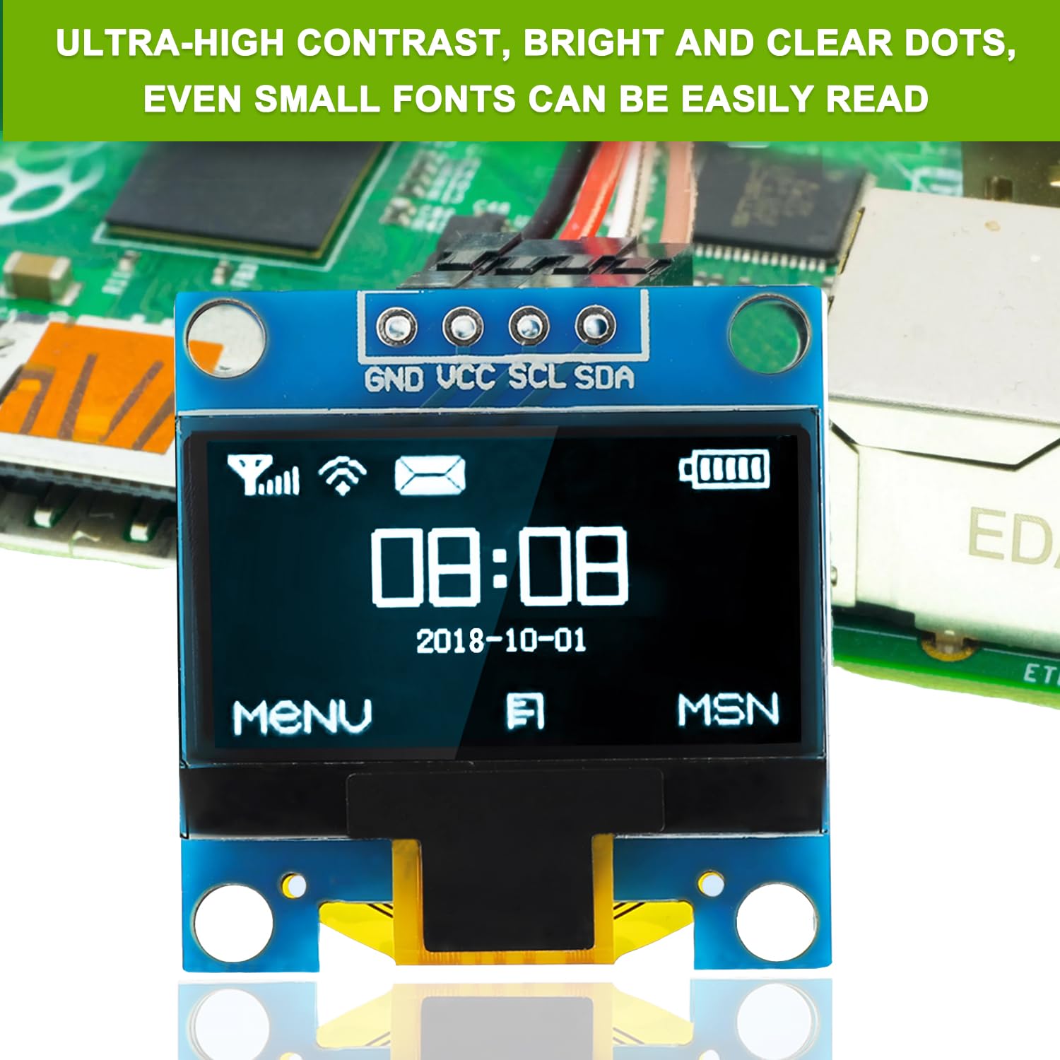 Snapklik.com : EPLZON 5 Pack 0.96 Inch OLED IIC Display Module 128x64 ...