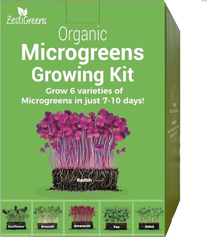 Amazon.com : Complete Microgreens Growing Kit with 6 of The Most ...