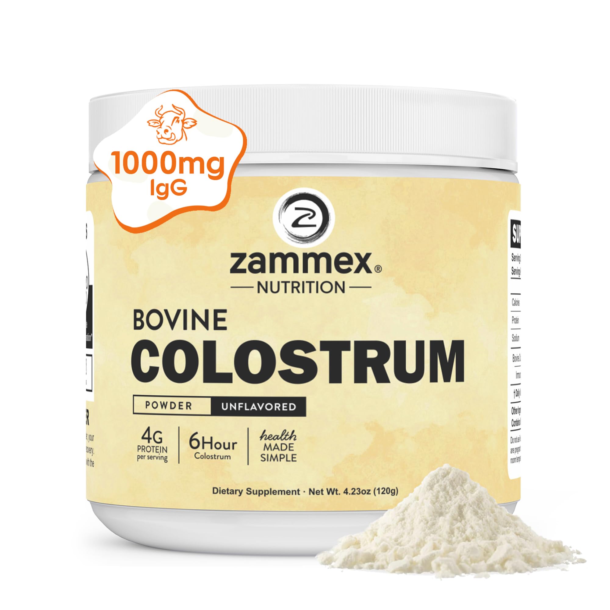 Amazon.com: Zammex Bovine Colostrum Powder 4000MG for Immune Support ...
