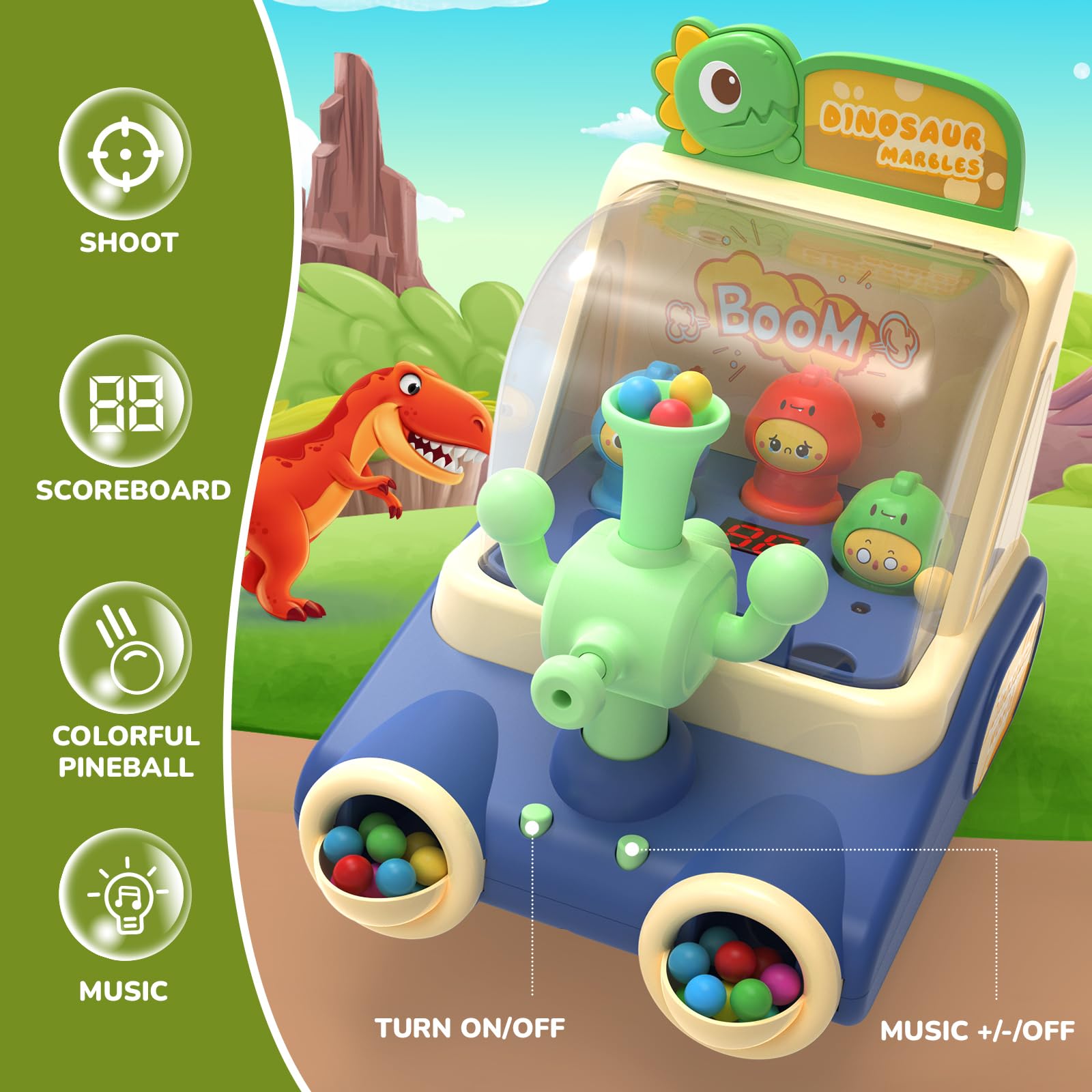 Snapklik.com : Dinosaur Toys Pinball Machine,Arcade Machine Shooting ...