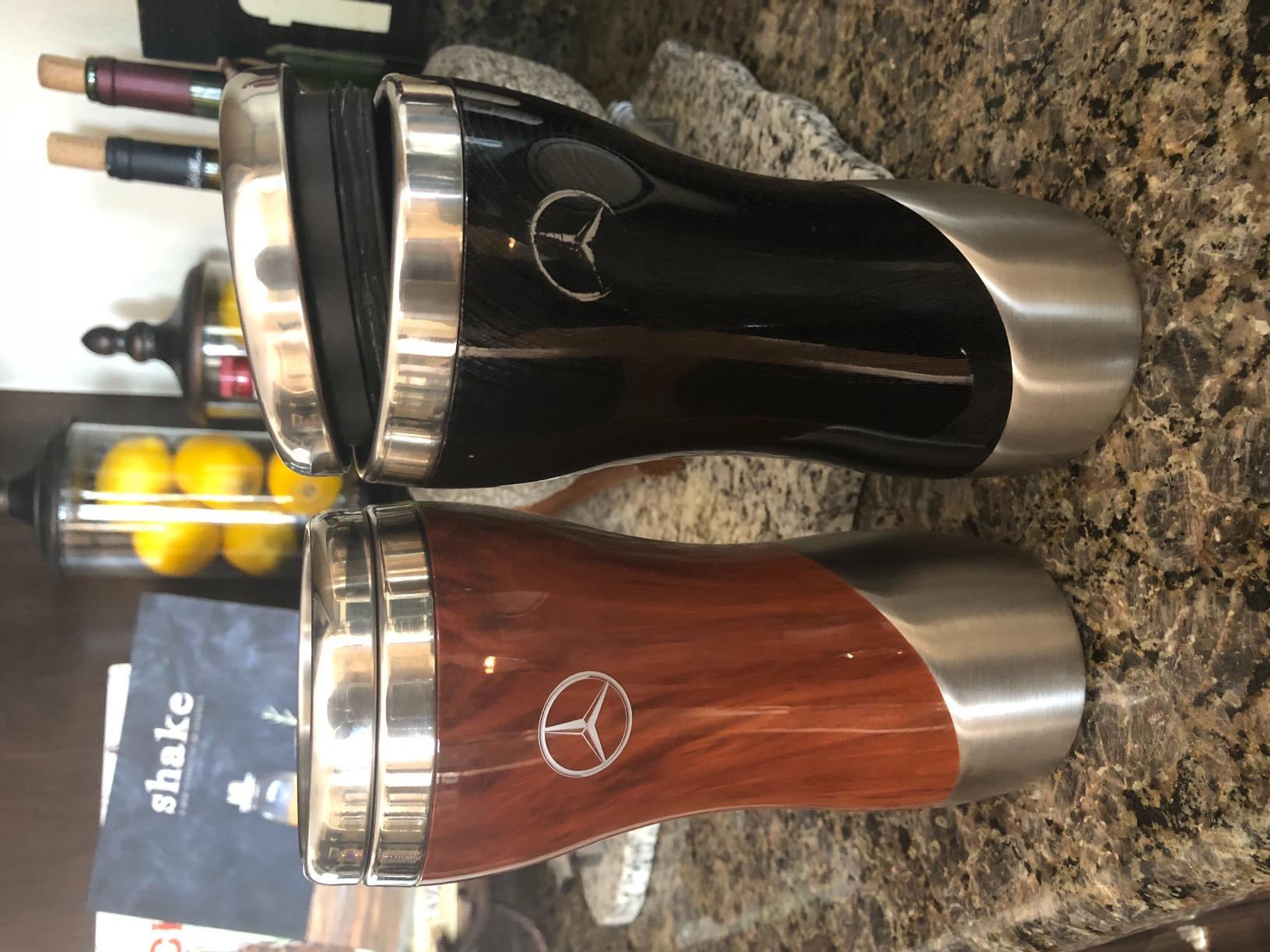 Amazon.com | Mercedes Benz Double Wall Stainless Steel and Wood Grain ...