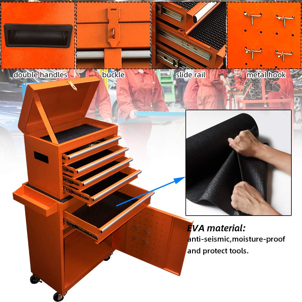 JD Trading Big Rolling Tool Chest, Tool Chest with Drawers and Wheels ...