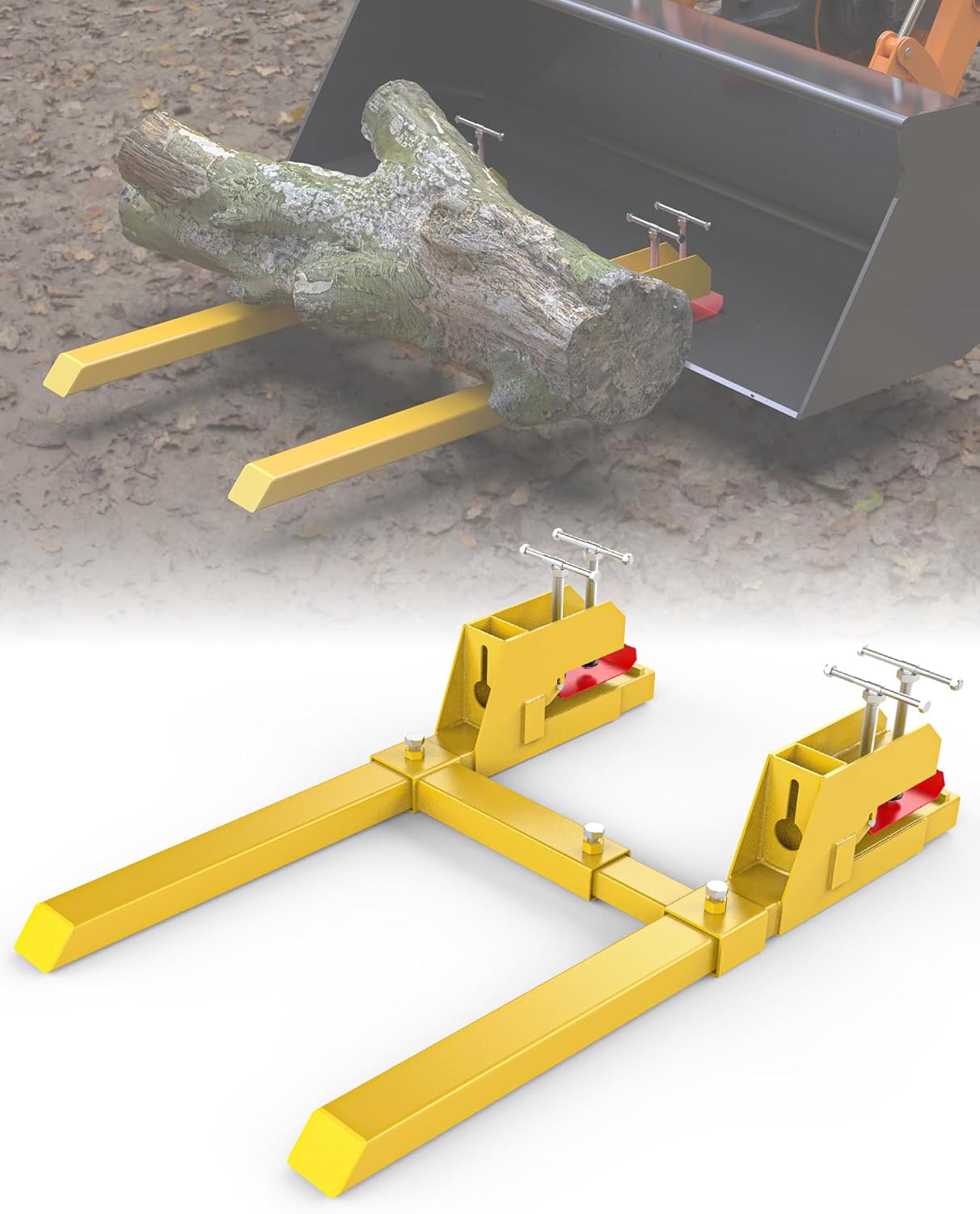 Sulythw 43" Clamp on Pallet Forks with Anti-Slip Tongue, Twin Screw ...