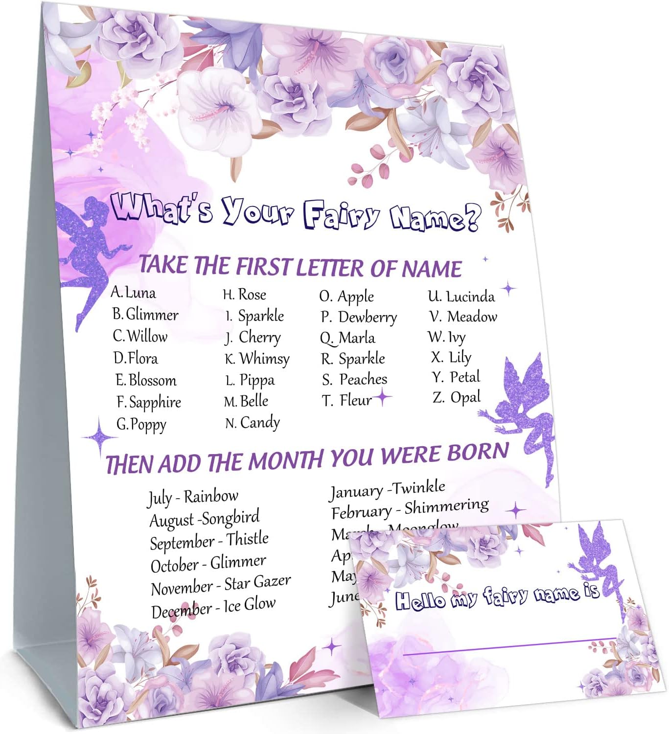 Amazon.com: What's Your Fairy Name Game, Speical Fairy Birthday Party ...