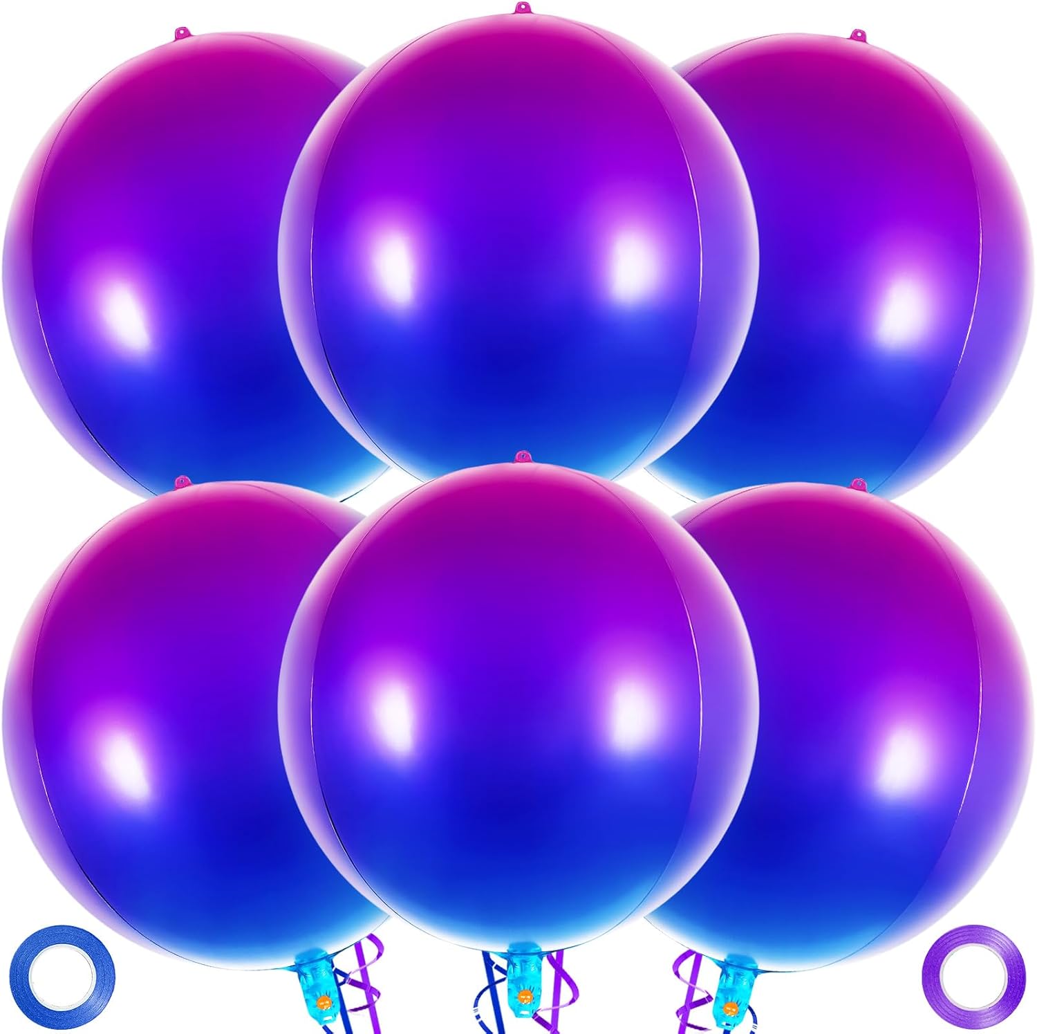 Amazon.com: Metallic Gradient Purple Balloons, 22 Inch Large Sphere ...