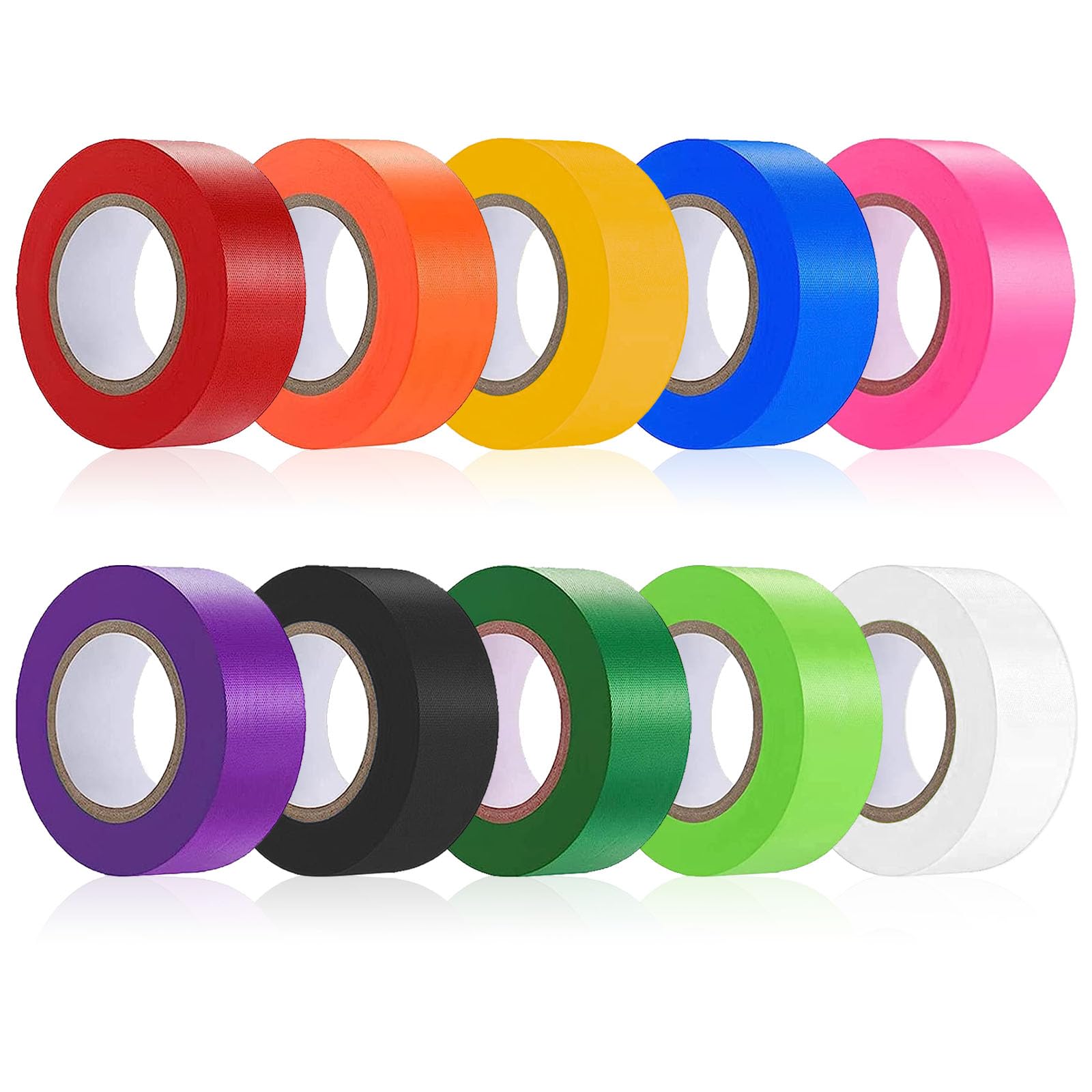 Snapklik.com : 10 Pack Flagging Tape Assorted Colors, Non-Adhesive ...