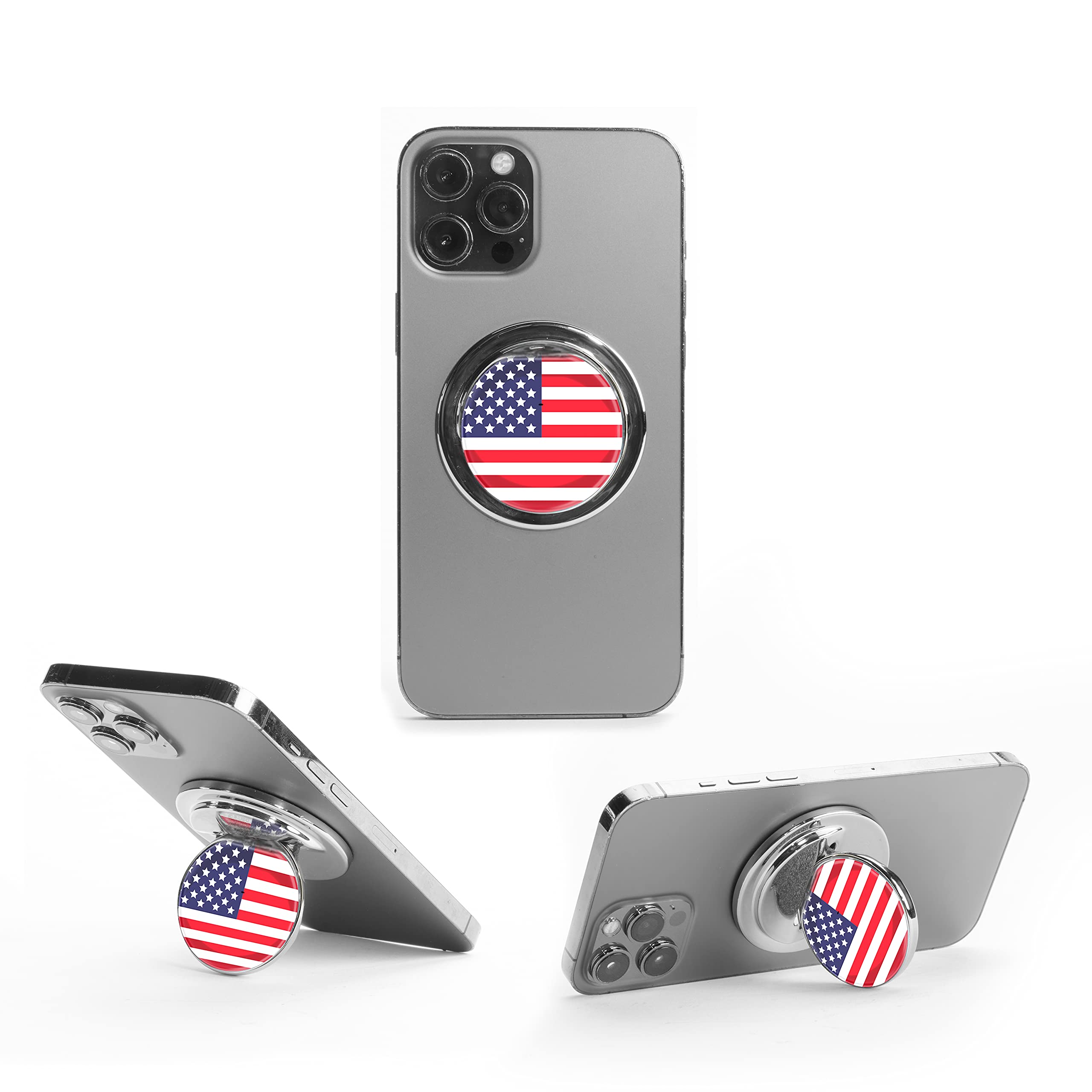 Amazon.com: HANDL O MagSafe USA Flag Removable Phone Grip & Stand for ...