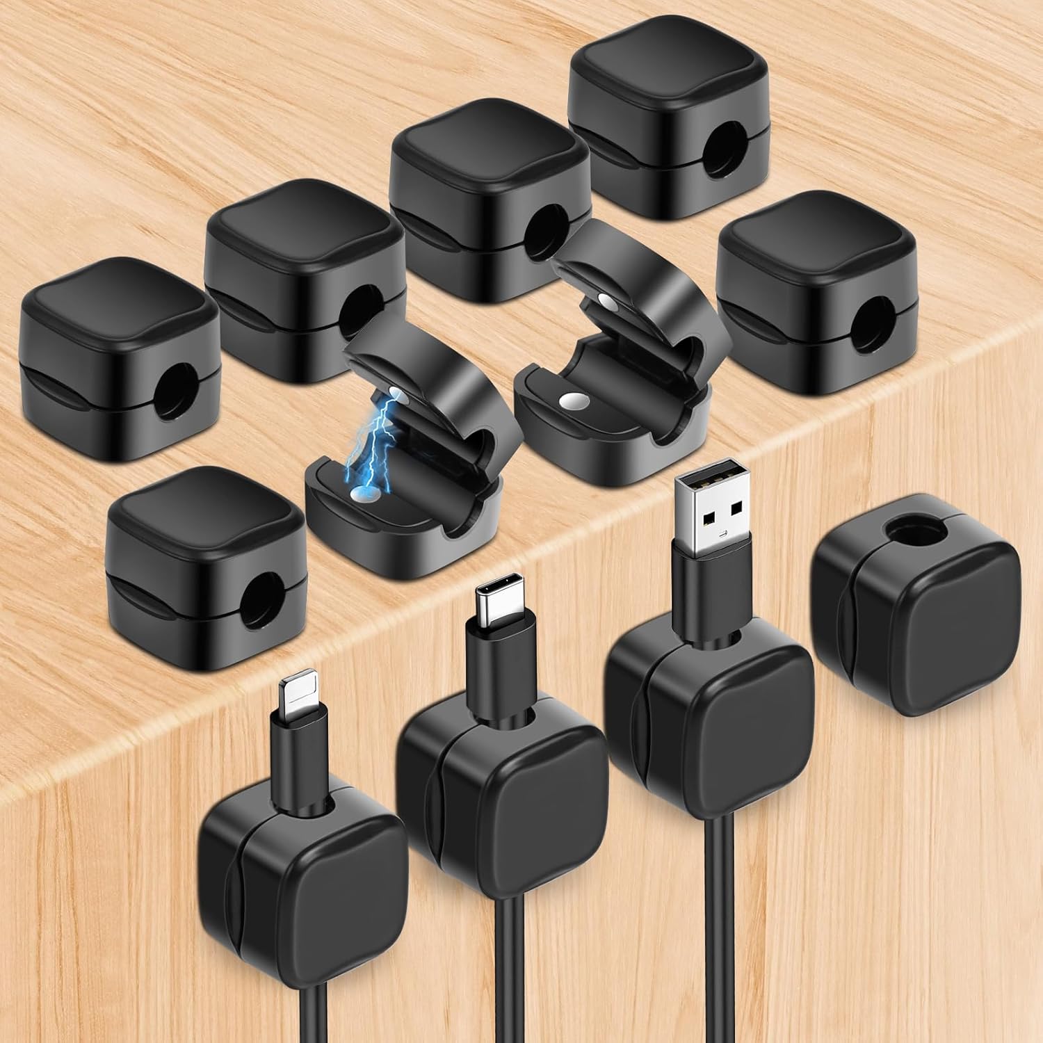 Amazon.com: URAQT 12 Pack Magnetic Cord Holder Cable Clips Appliance ...