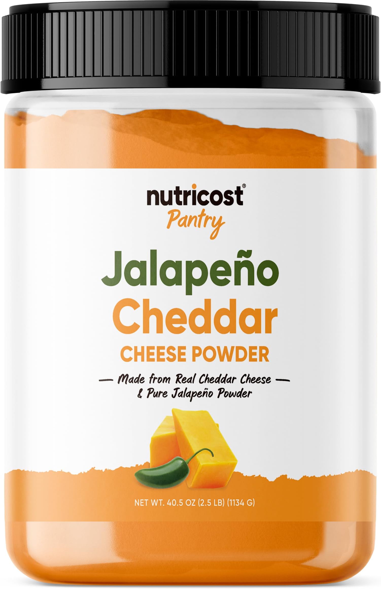 Amazon.com: Nutricost Pantry Jalapeno Cheddar Cheese Powder (2.5 Pounds ...
