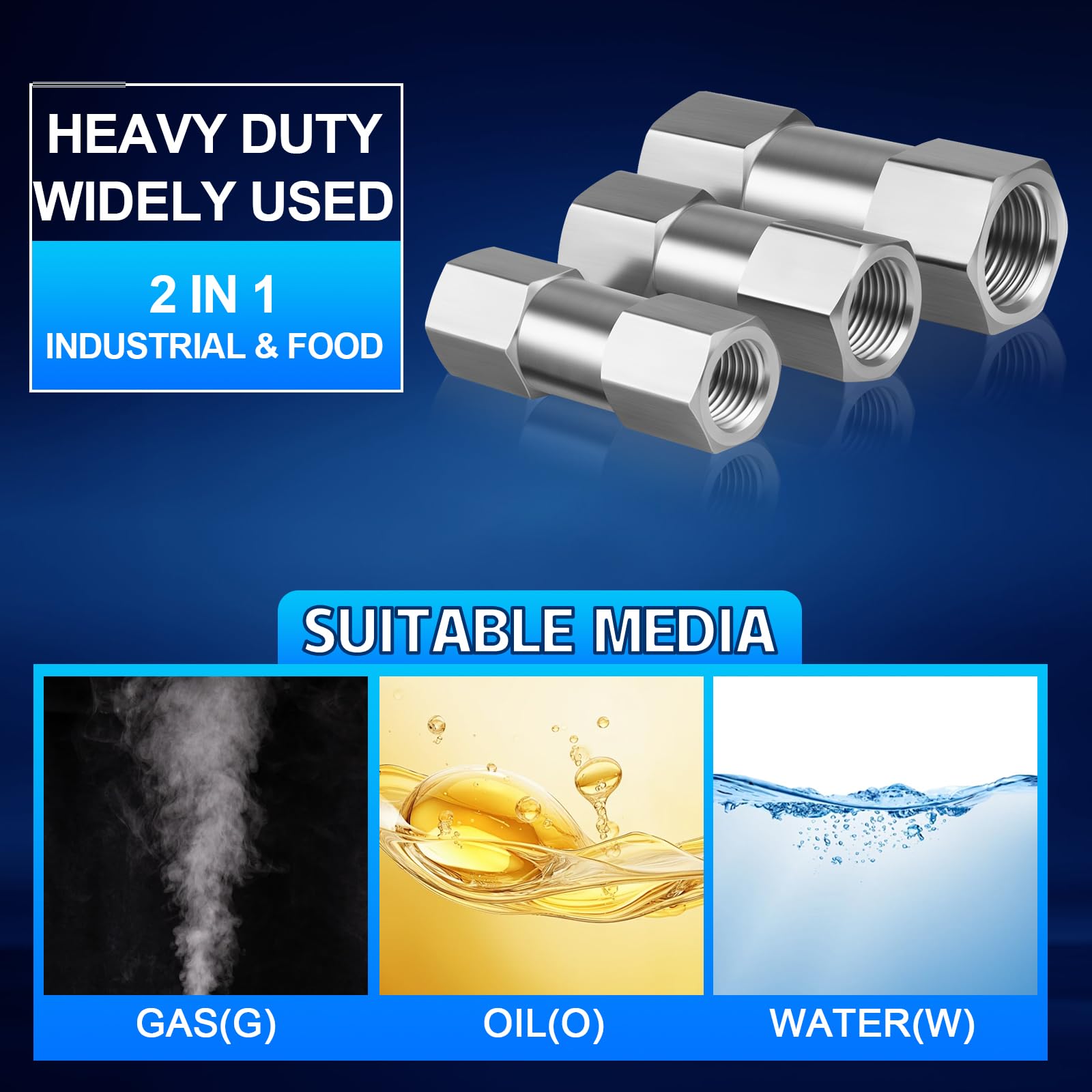 Snapklik.com : 1/4inch NPT Female Spring Check Valve, Stainless Steel ...