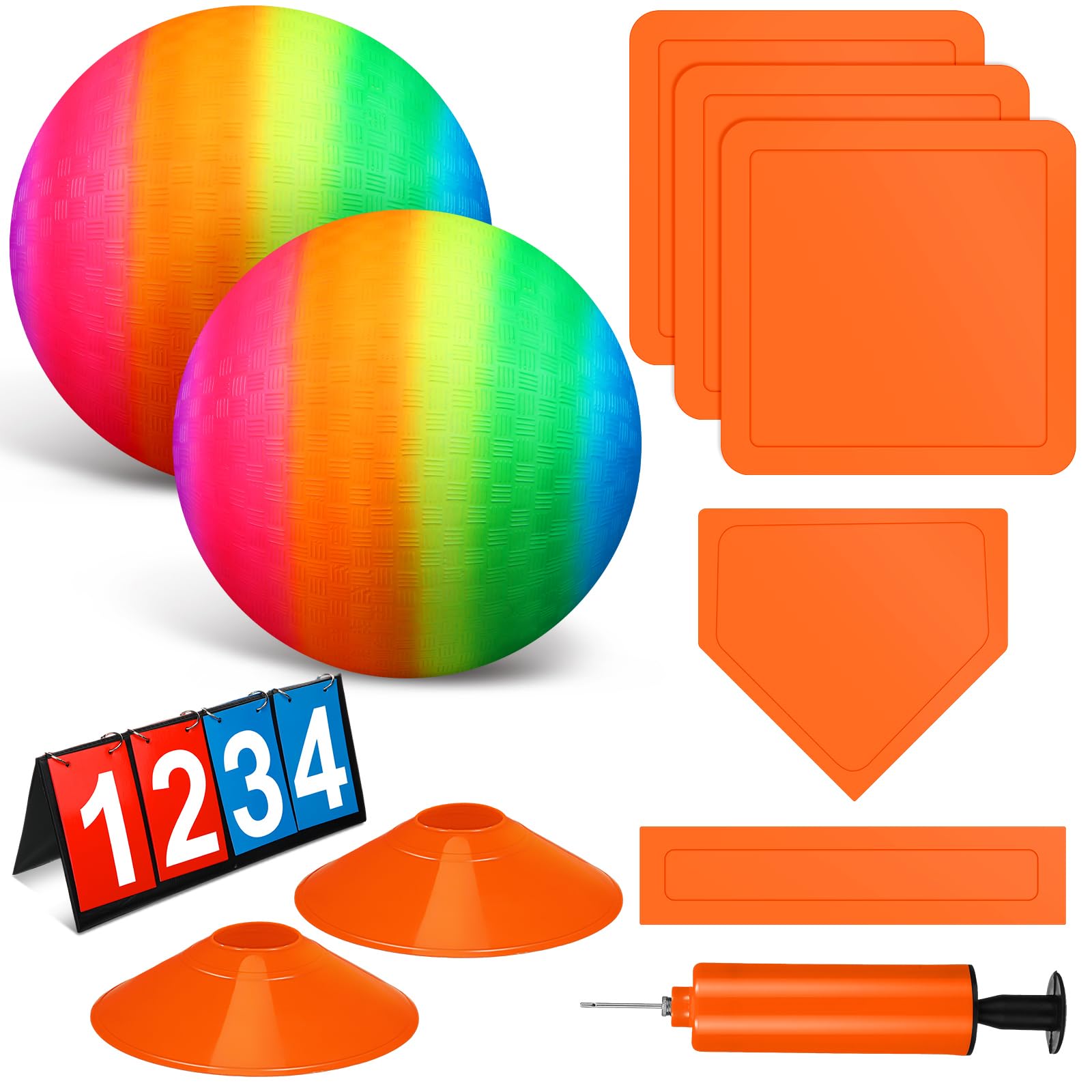 Amazon.com : Jenaai 9 Pieces Sports Kickball Set Include 2 Pieces ...