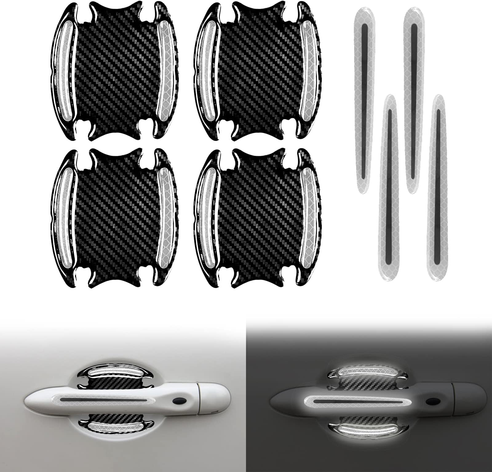 Amazon.com: Vrasly 8PCS Car Door Handle Sticker, Protector Reflective ...