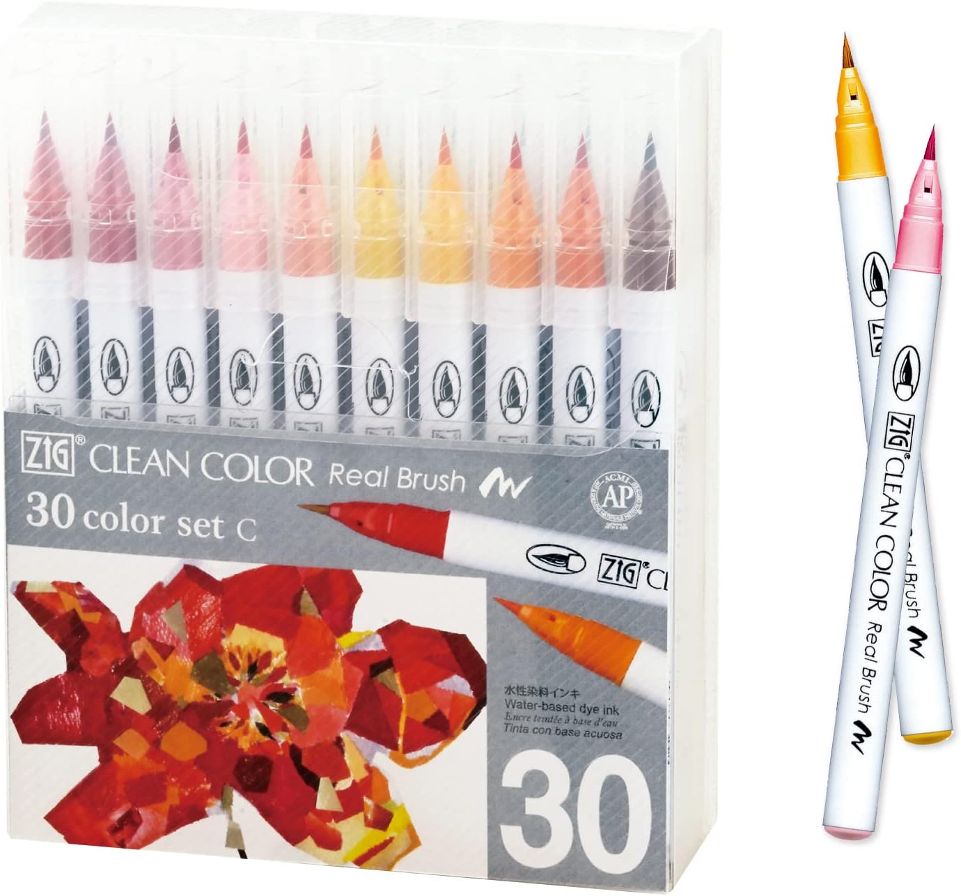 Amazon.com : Kuretake ZIG Clean Color Real Brush, 30 colors set C ...