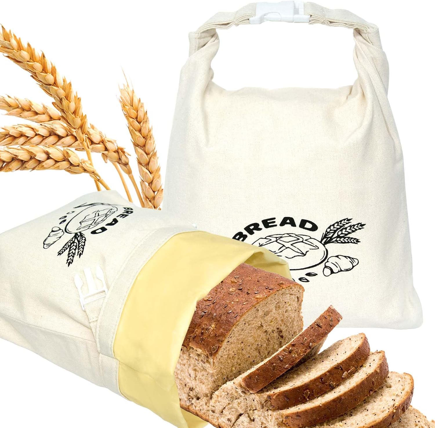 Amazon.com: Jsngbse 2 Pack Beeswax Bread Bags for Sourdough, Reusable ...