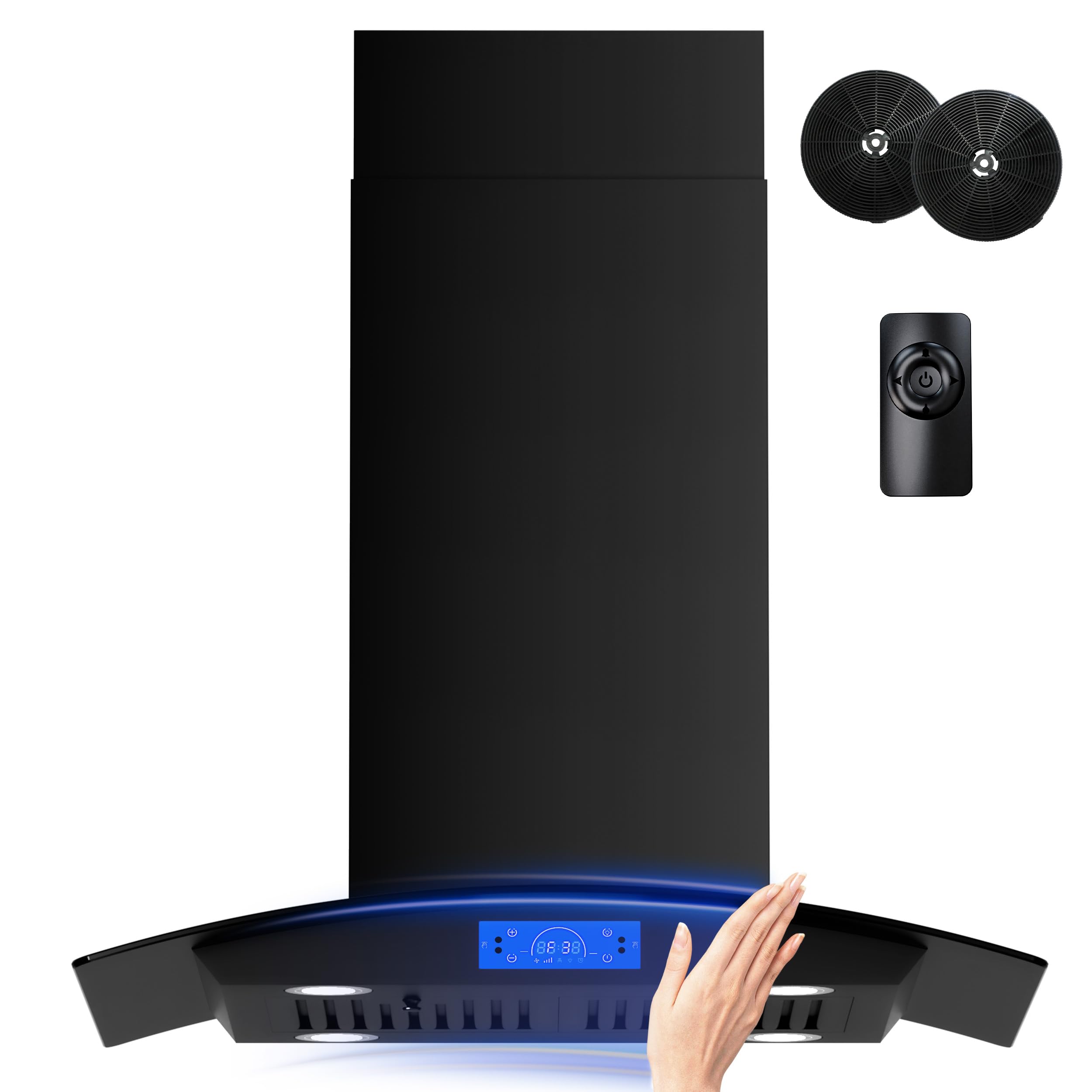 Amazon.com: FIREGAS Black Island Range Hood, 700 CFM Ceiling Mount ...