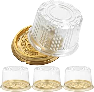 Amazon.com: NUOBESTY 10 contenedores desechables de plástico para tartas con tapas de cúpula y ...