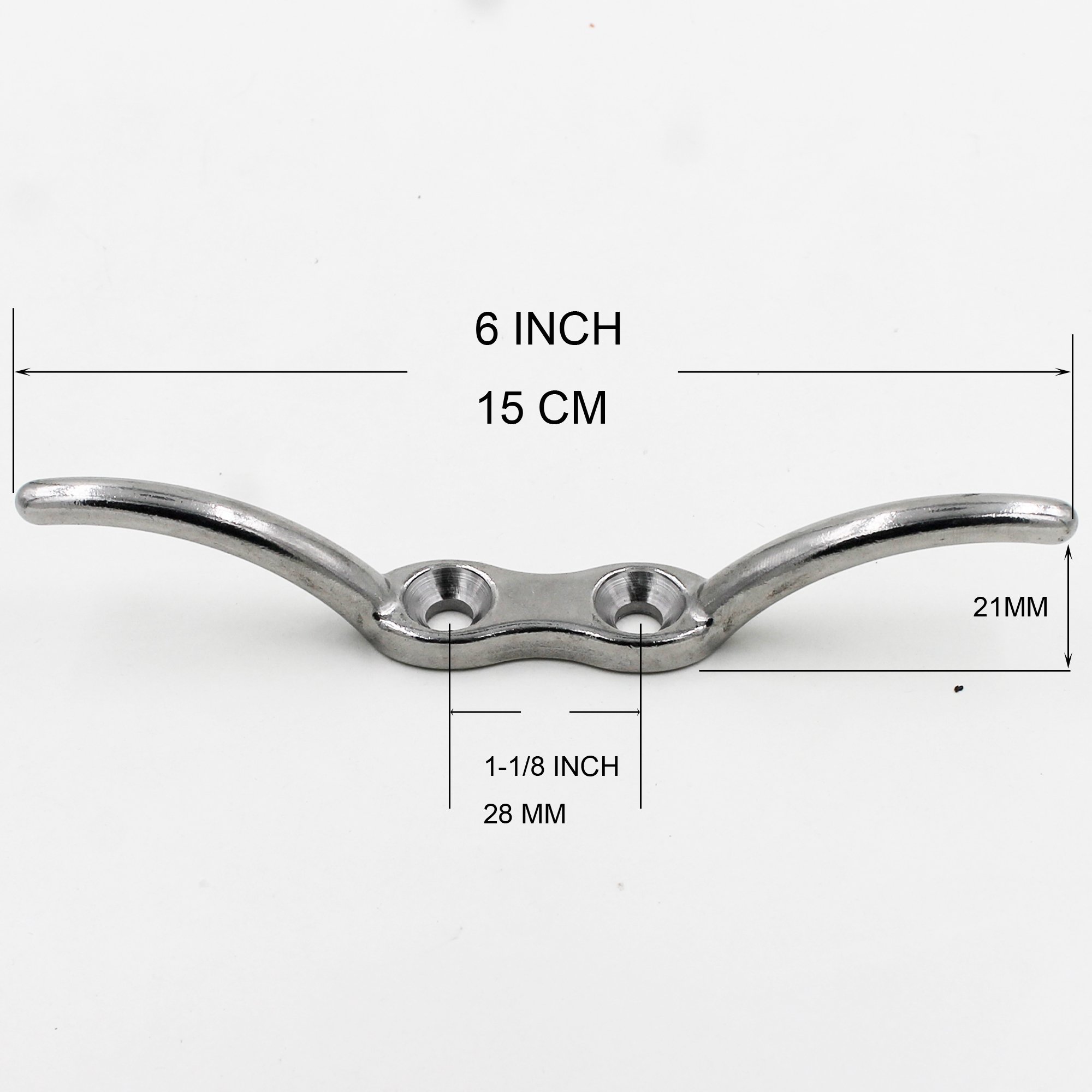 Snapklik.com : YYST Stainless Steel 316 Flag Pole Cleat 6 Inch Cleat w ...