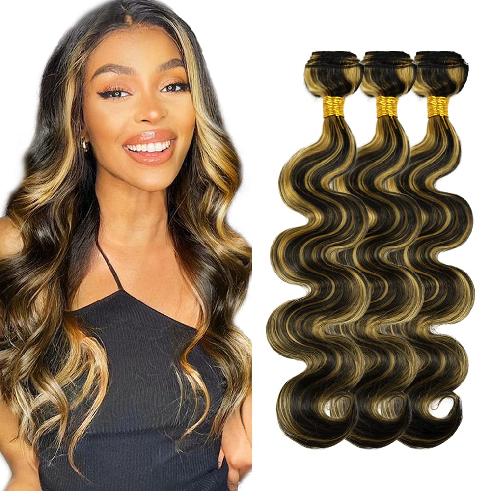 Amazon.com : Honey Blonde Bundles Human Hair Ombre Bundles 10 12 14 ...