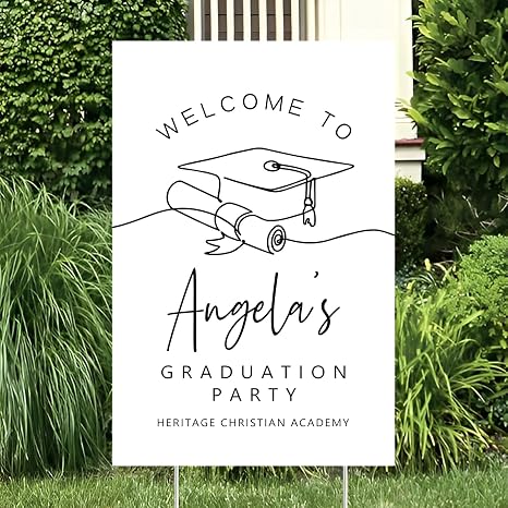 Amazon.com : Personalized Senior High School College Graduation Sign ...