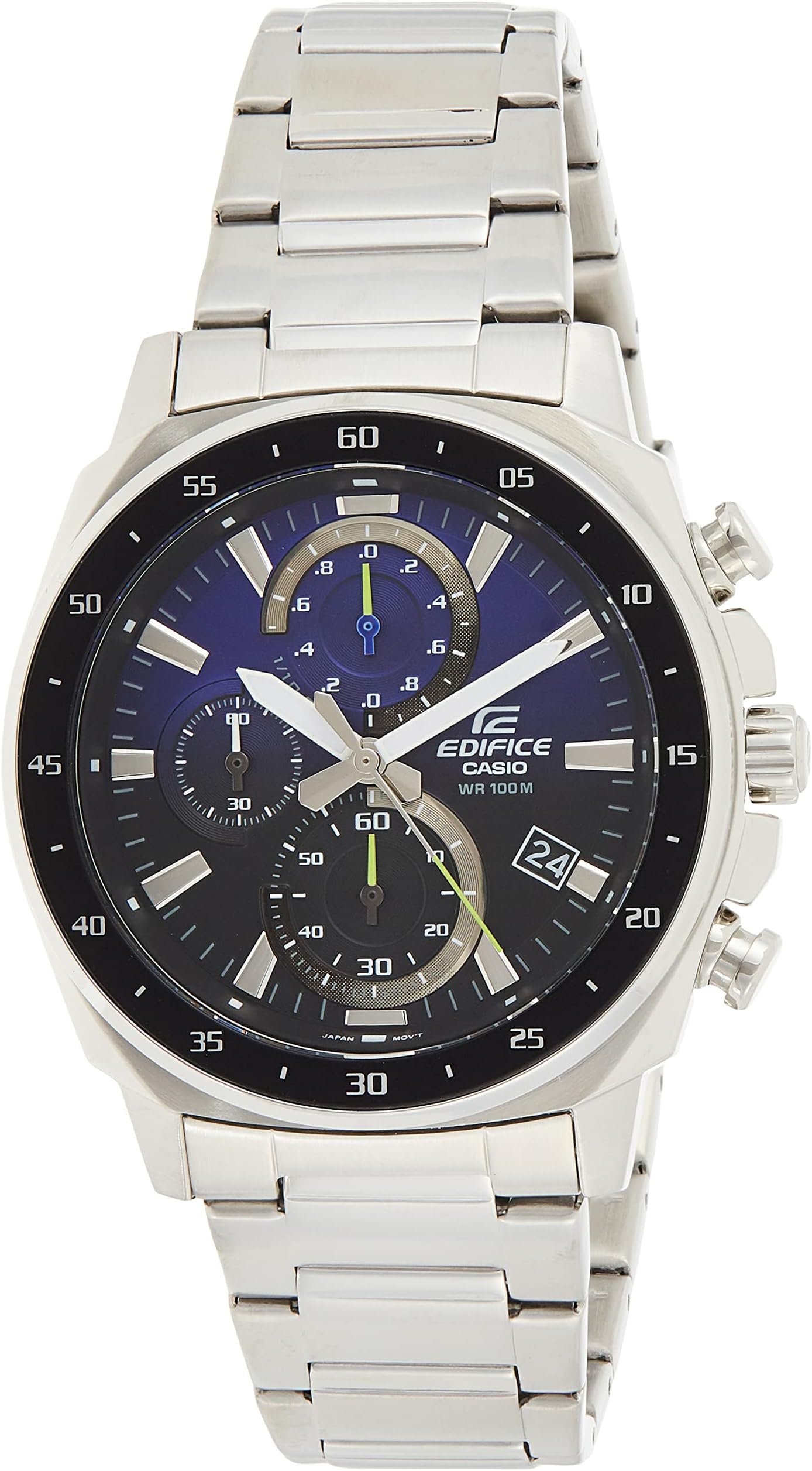 Casio Edifice Men's Blue Dial Stainless Steel Chronograph Watch - EFV ...