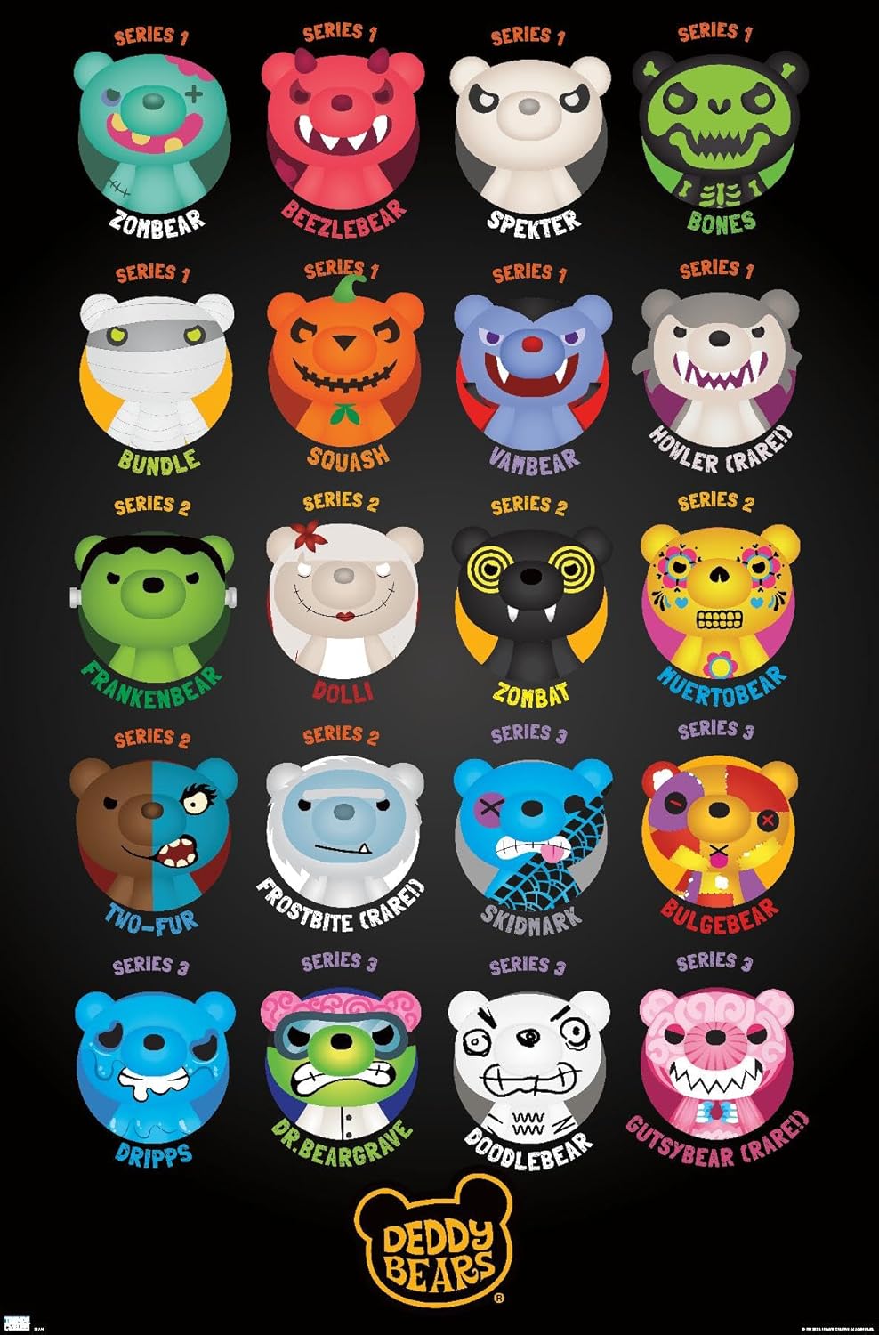 Amazon.com: Trends International Deddy Bears - Grid Wall Poster, 34L x ...