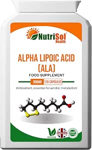 NutriSol Health Alpha Lipoic Acid (ALA) 300mg 120 Vegan Capsules | 50 ...