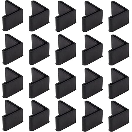 Hilitchi 40 Pcs L Shape Furniture Angle Rubber Pad Foot Leg Cover ...