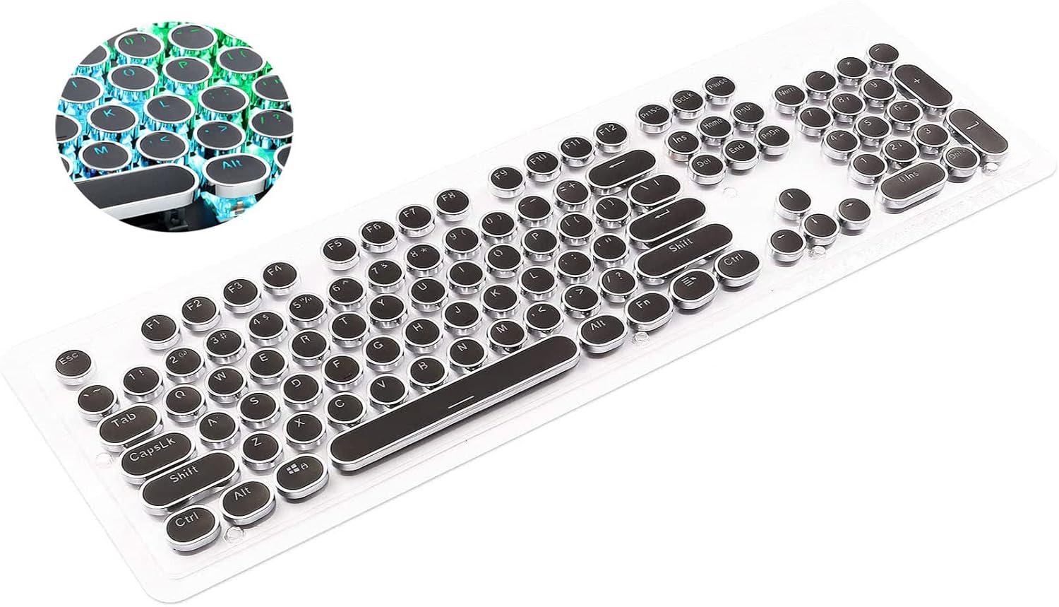 Amazon.com: Keycaps Retro Round Keycap Set Full 104 Key Set Custom ...