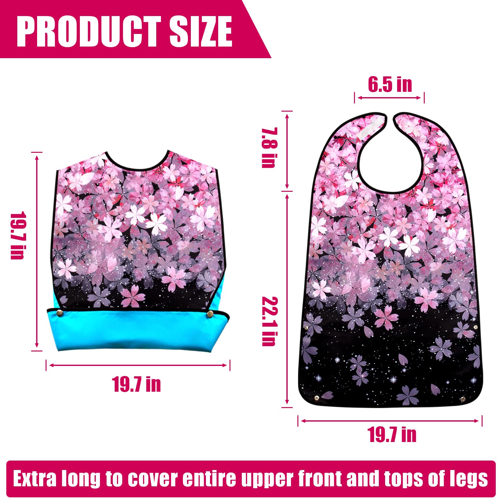 Snapklik.com : TaoTazon Adult Bibs,3 Packs Cherry Blossom Adult Bibs ...