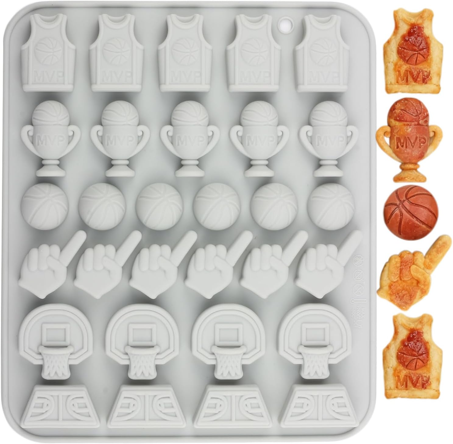 Amazon.com: AIBOYA 30 Cavity Basketball Theme Silicone Candy Molds ...