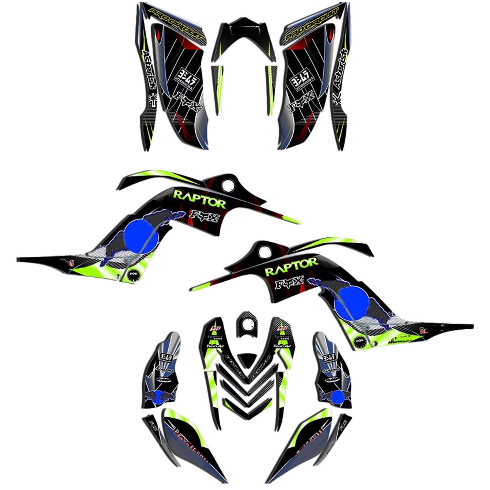 Buy ATV Decal Sticker Kit for Yamaha Raptor 700R 2006 2007 2008 2009 ...