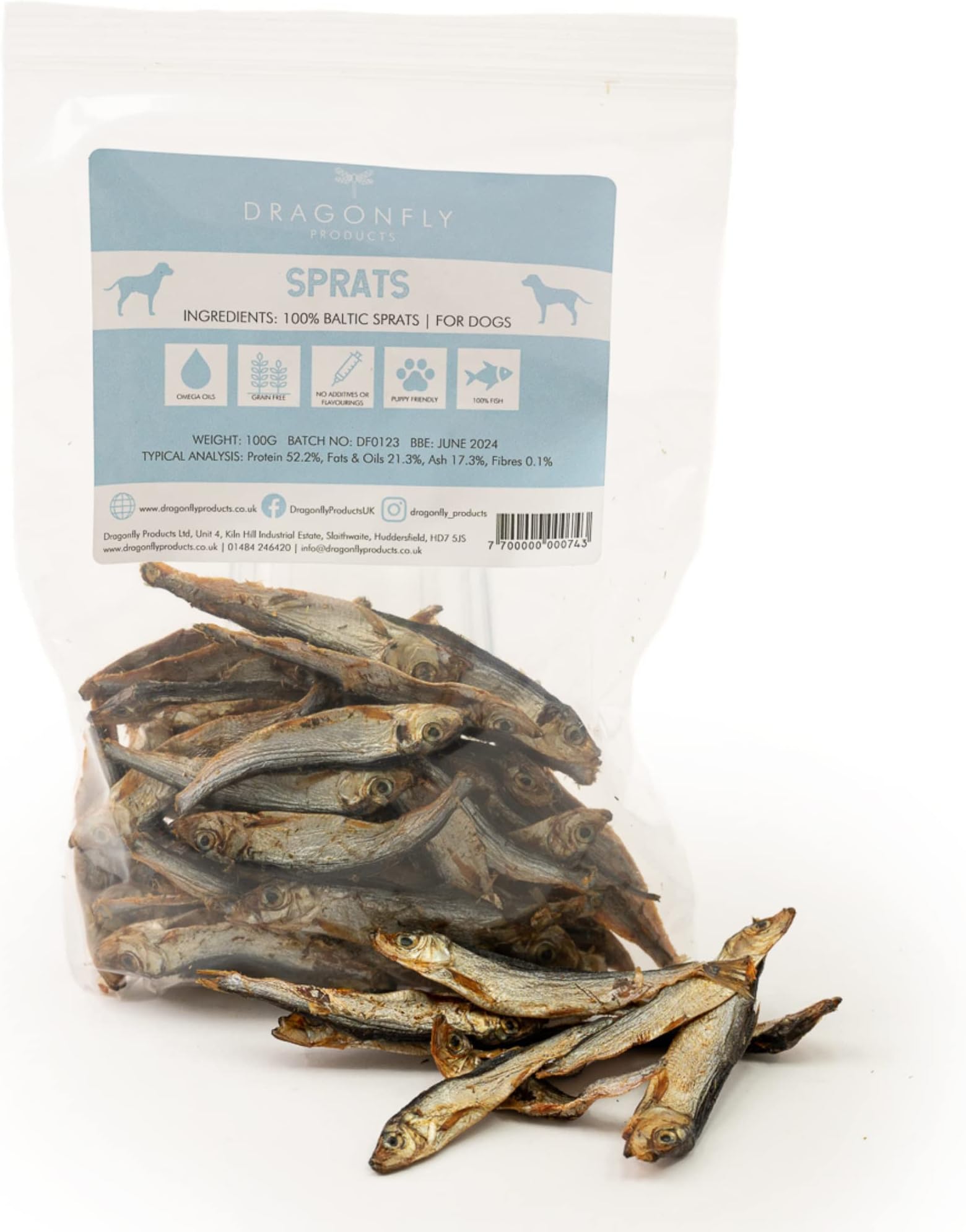 Dragonfly Products Sprat Dog Treats 250g | Pure Grain & Gluten Free ...