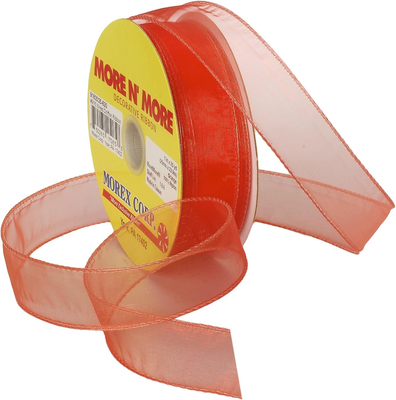 Amazon.com: Morex Ribbon Wired 1-Inch Chiffon Ribbon with 25-Yard Spool ...