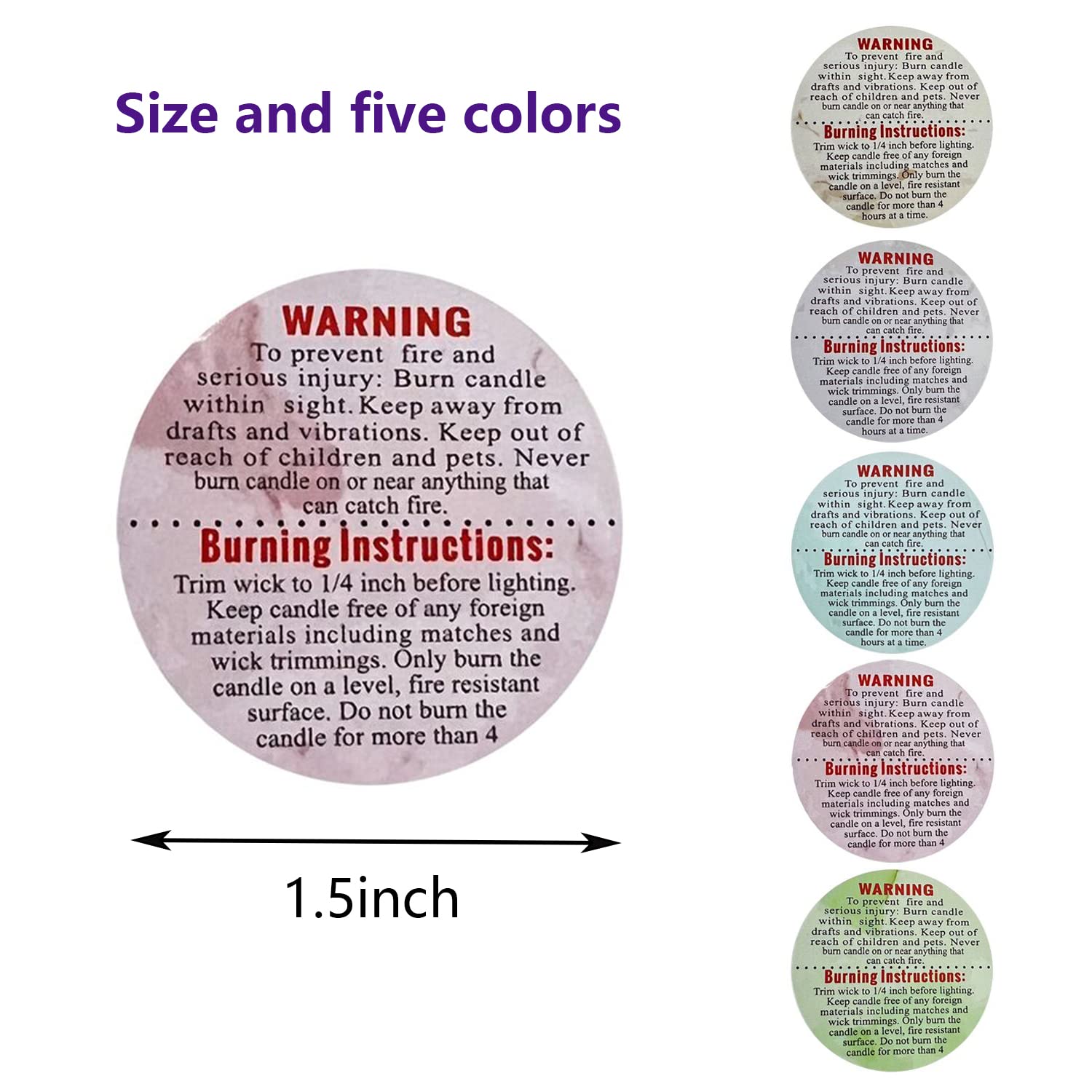 Snapklik.com : 1000 PCS Candle Warning Labels, 1.5inch Round Candle ...