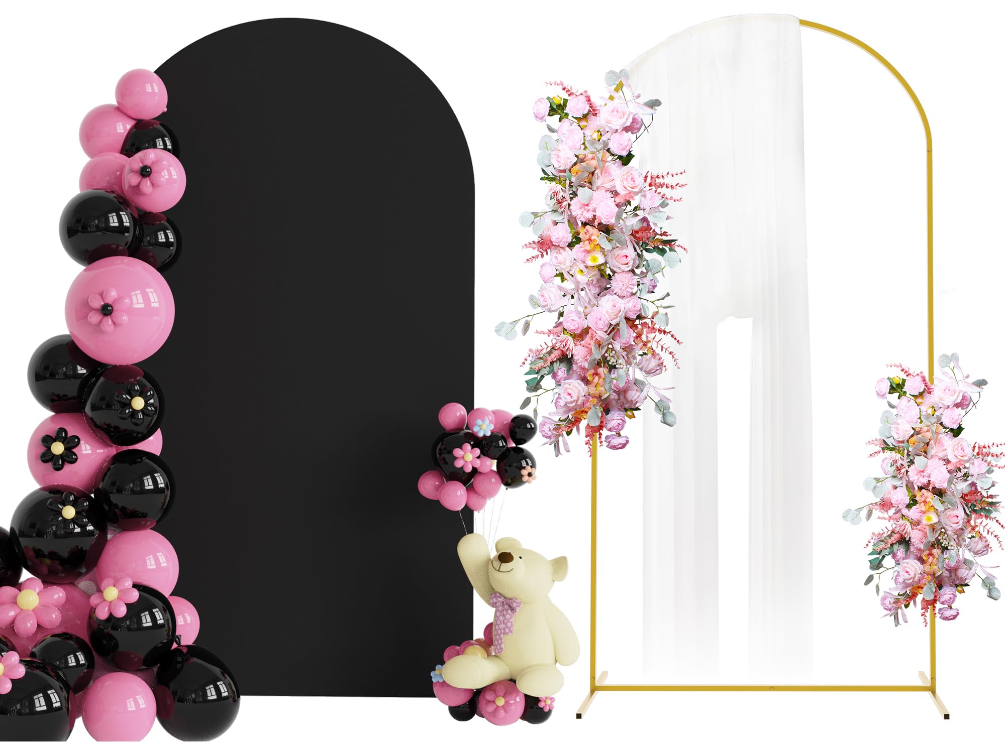 Amazon.com : Putros 7.2ft Metal Arch Stand and Wedding Arch Cover Set ...