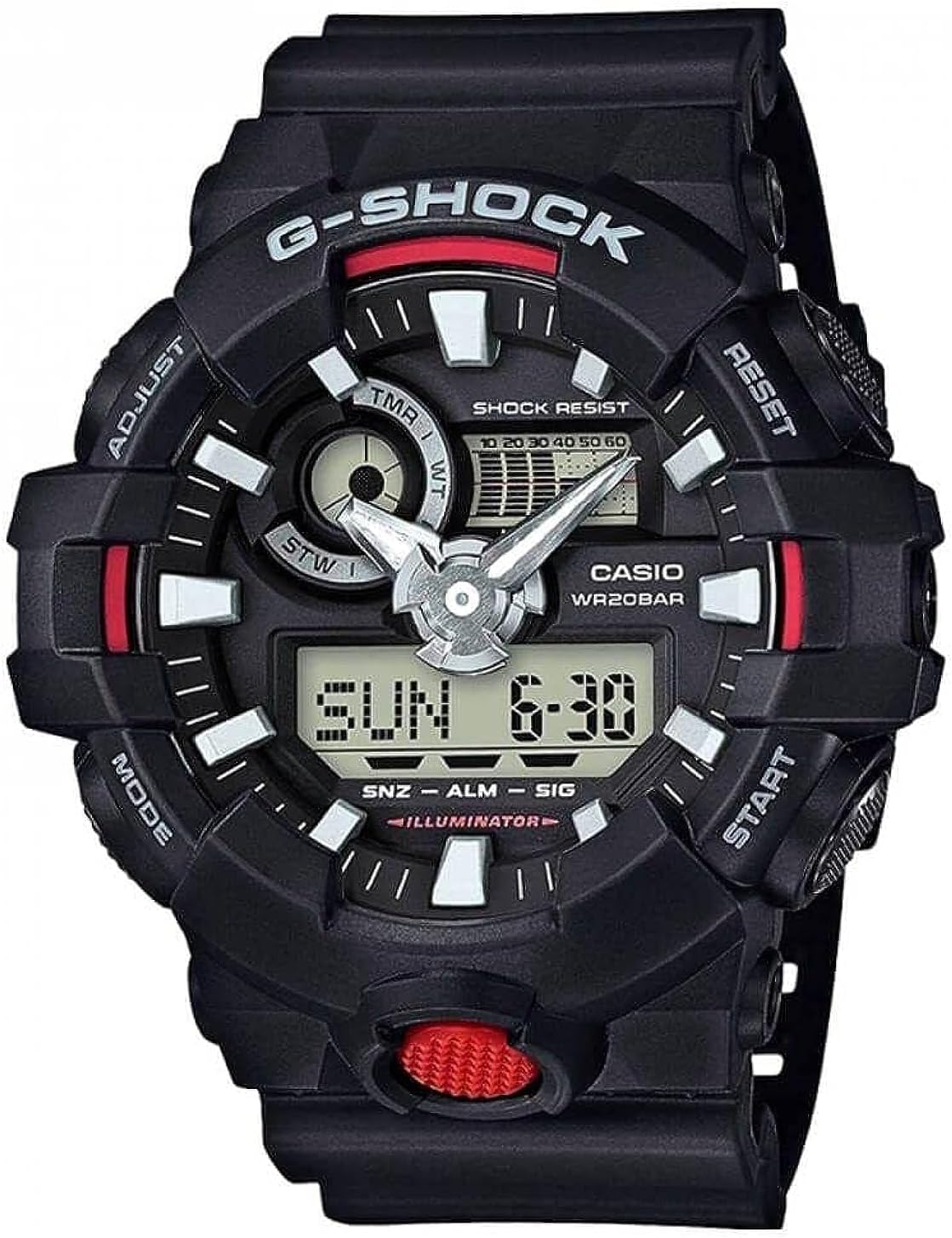 CASIO Men's G-Shock Tide/Moon Worldtime Digital Watch, Grey Dial, Blue ...
