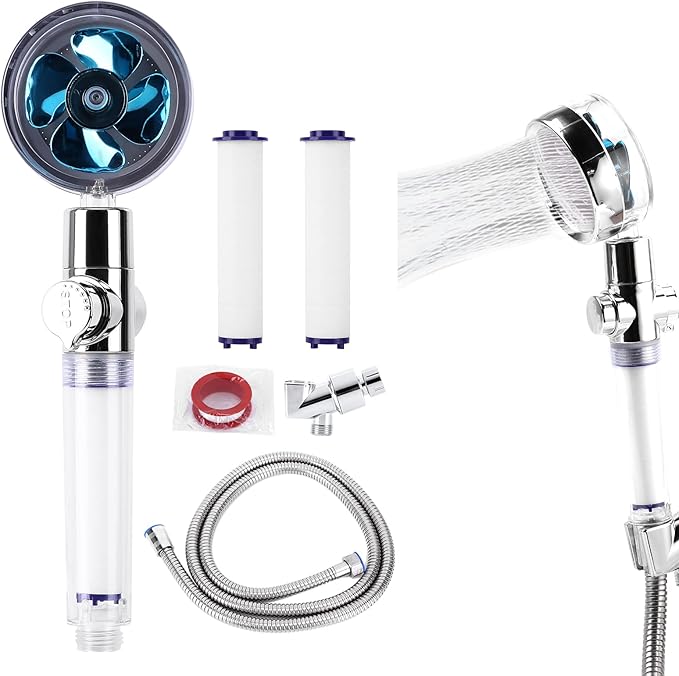 High Pressure Shower Head, Handheld ShowerHead, 360° Rotating Vortex ...