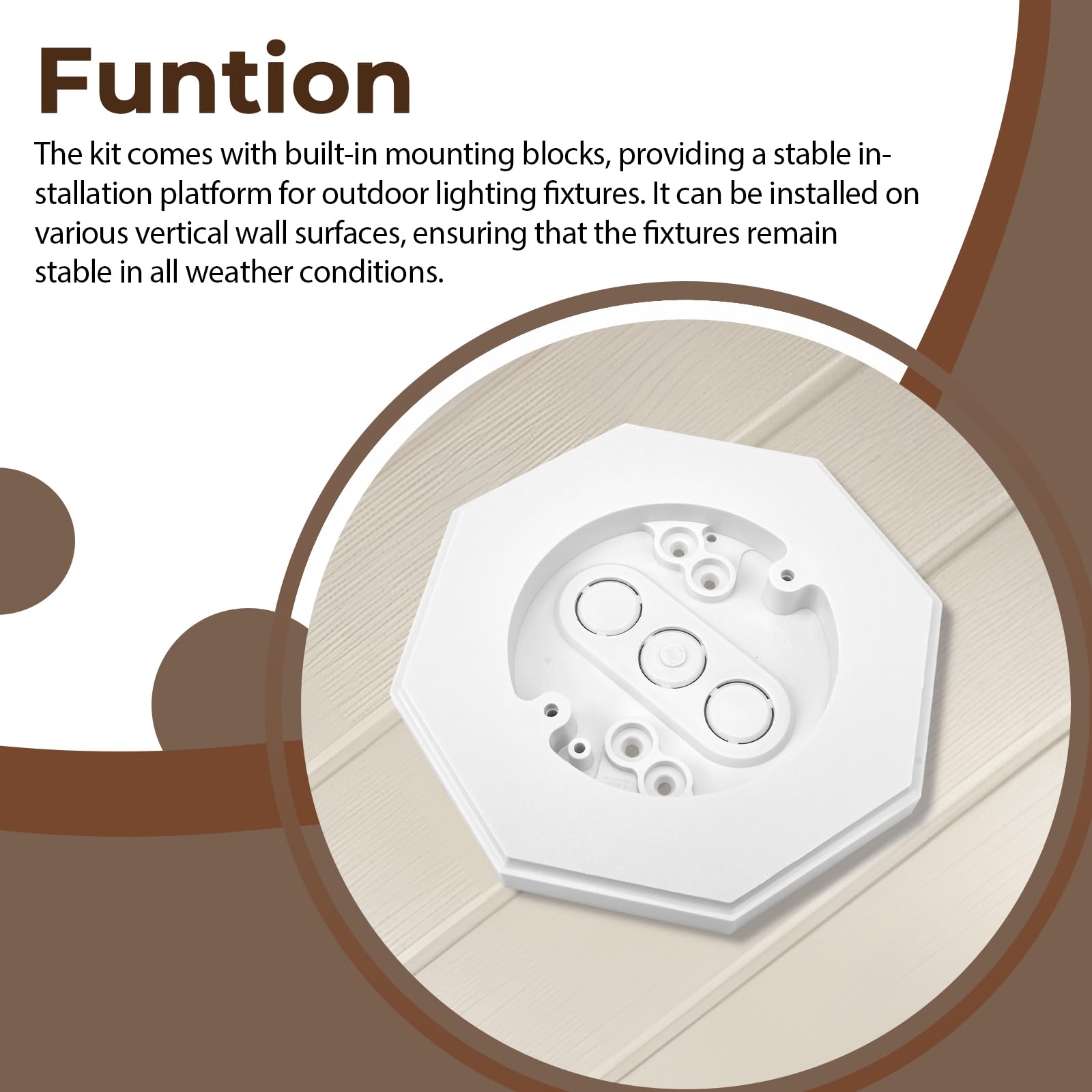 Snapklik.com : 8161-2 Vertical Siding Lamp Octagon Mounting Kit