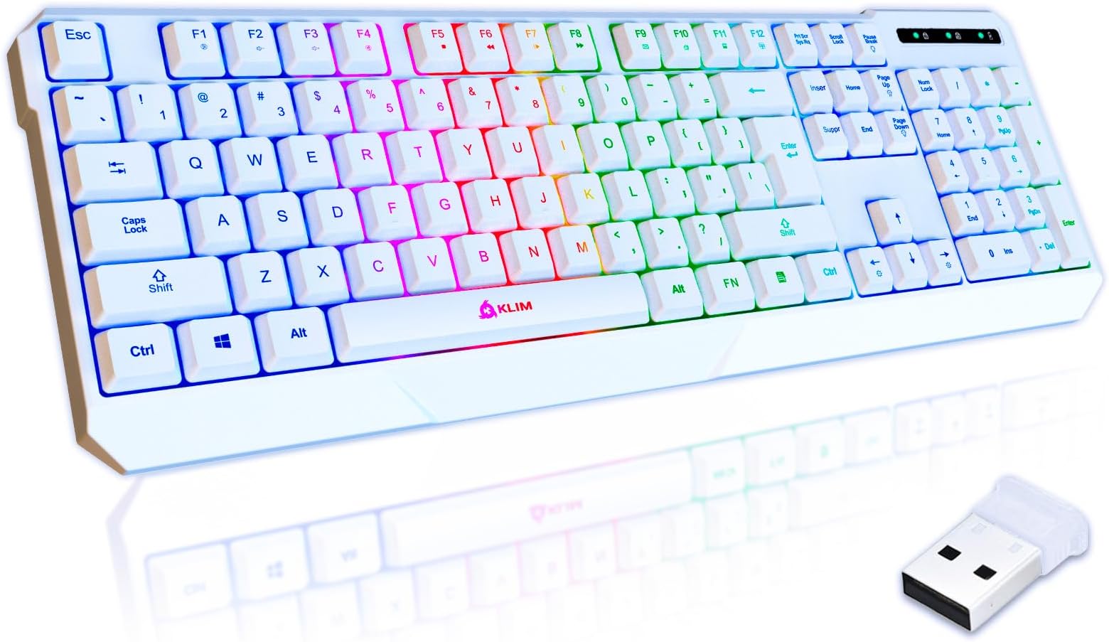 Klim Chroma Wireless Gaming Keyboard RGB - New - Long-Lasting ...