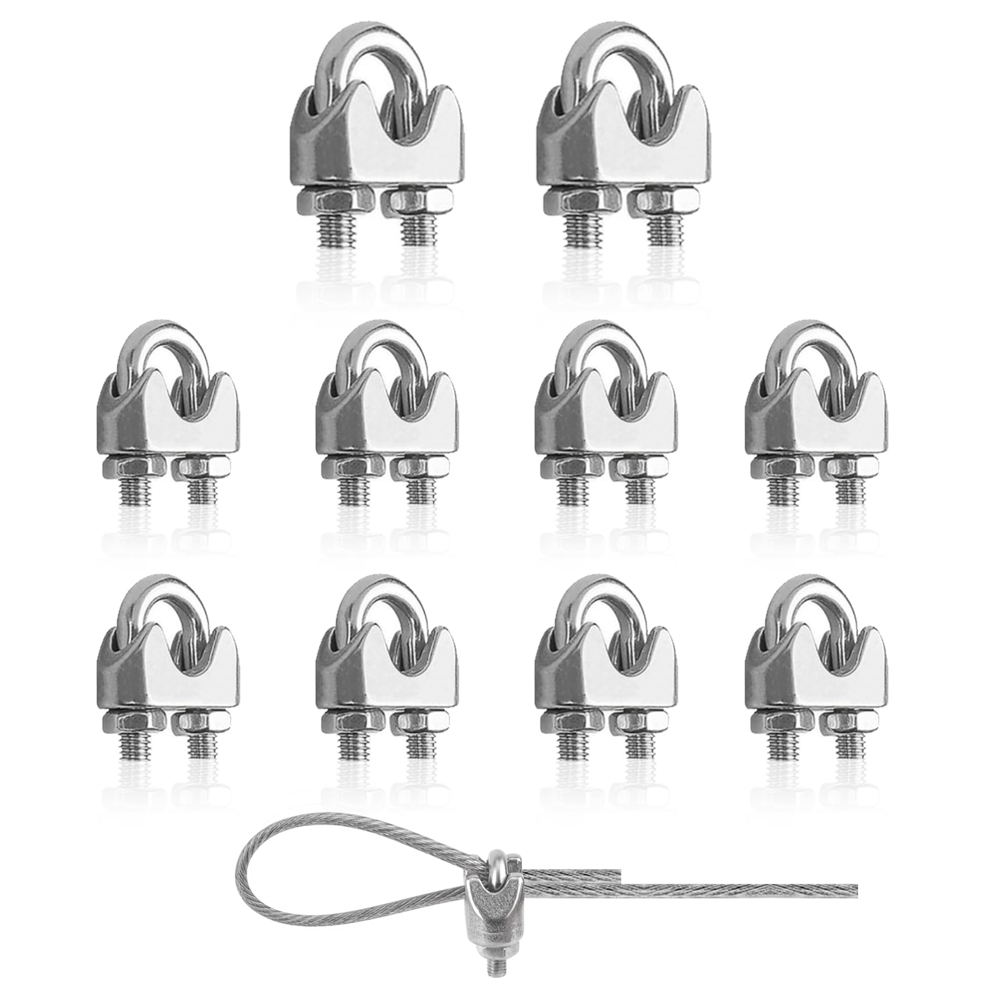 YEYIT 10 Pcs Wire Rope Clip M3 Cable Clamp 3mm,for 3mm Wire Rope ...